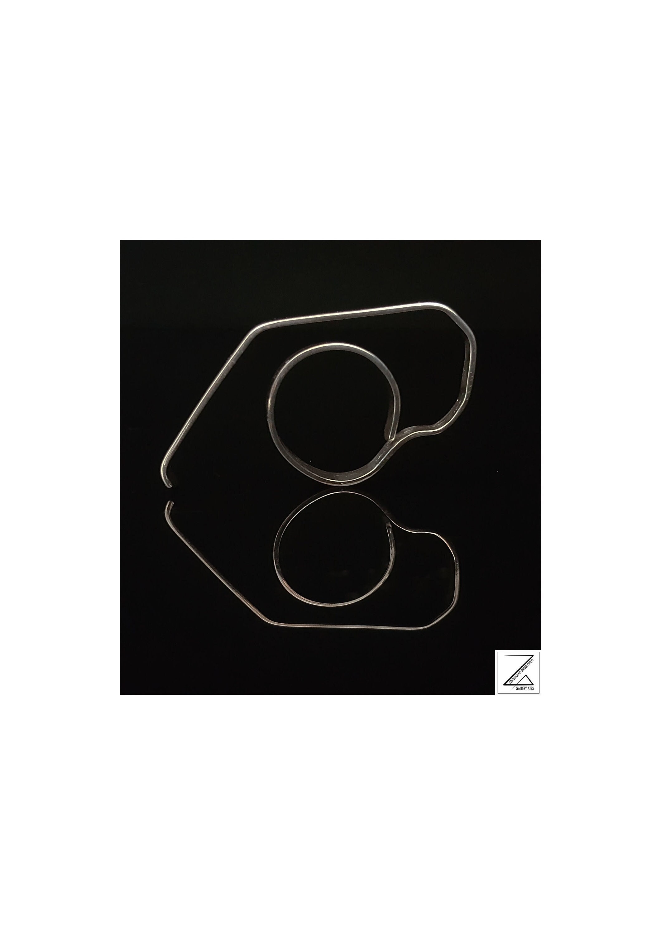 Modern Minimalist Architectural Ring, Adjustable Band Open Ring ...