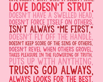 1 corinthians 13 4 7 | Etsy