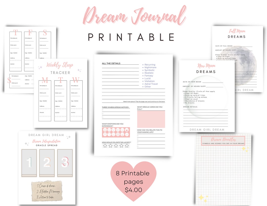 Dream Decoder Printable Journal + Sleep Tracker - Etsy
