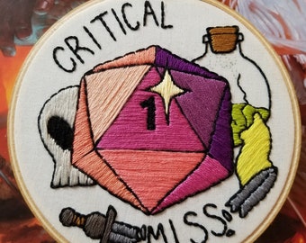 Critical Hit Embroidery Pattern | Etsy