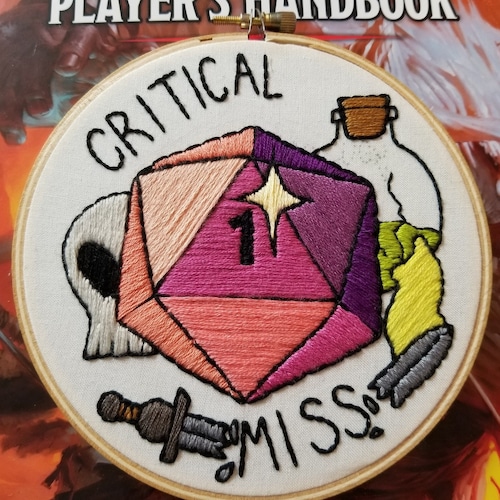 Critical Hit Cross Stitch Pattern Game Embroidery 20 Side | Etsy
