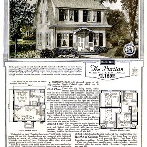 Sears PURITAN 1920 Home 6 Rooms Bath Neat Front Porch A - Etsy