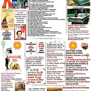 1967 Back in Time POSTER Print Illustrated, 57 Years Ago Events, Music ...