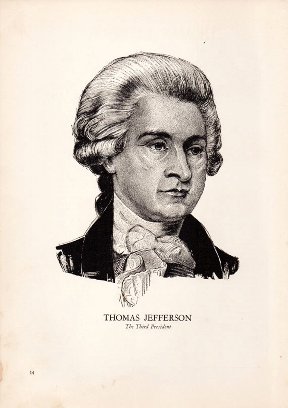 Thomas Jefferson, 3rd President of USA, Original 1933 Portrait ...