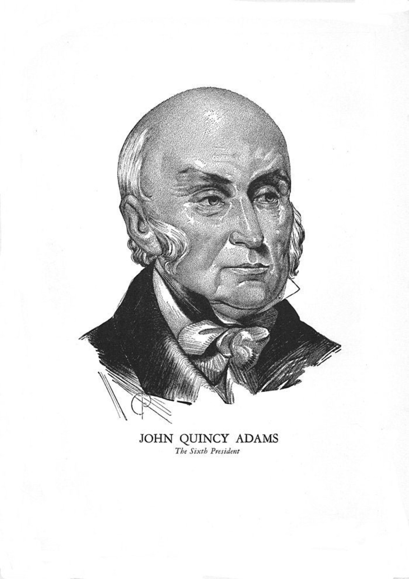John Quincy Adams, the 6th President of USA, 1933 Portrait Reproduction ...