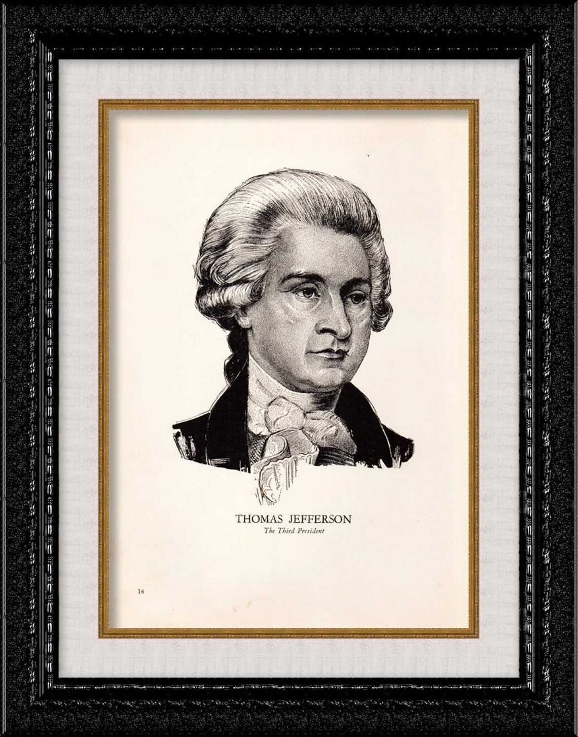 Thomas Jefferson, 3rd President of USA, Original 1933 Portrait ...