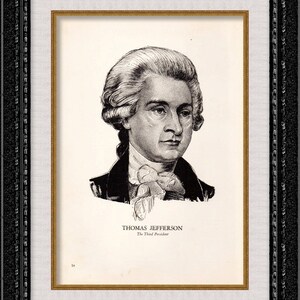 Thomas Jefferson, 3rd President of USA, Original 1933 Portrait ...