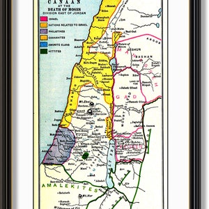 Map of Canaan Israel at the Time of Death of MOSES About 1380 BC ...