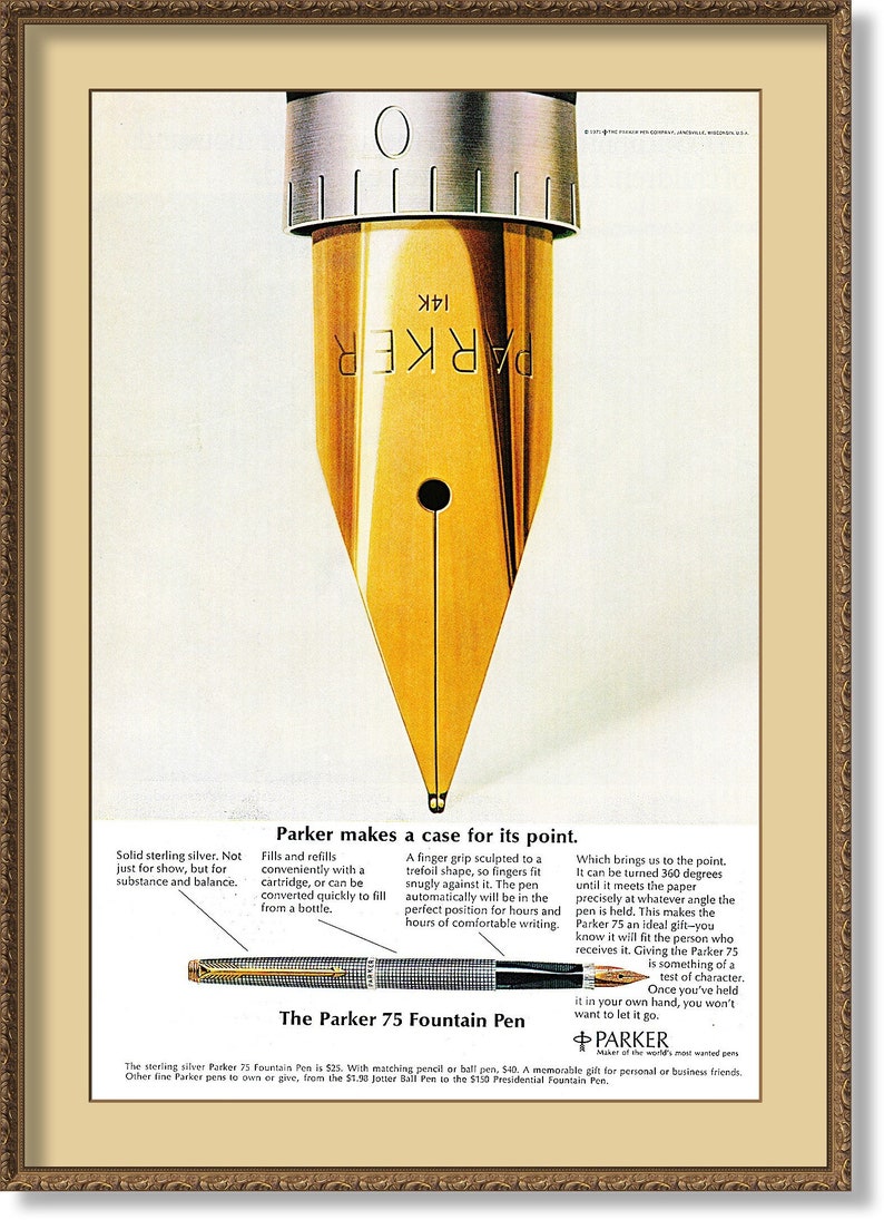 1971 PARKER 75 Fountain Pen, Solid State Silver, Once You've Held It in ...