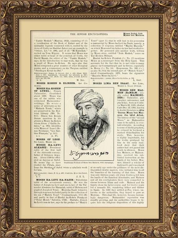 Maimonides RamBam Moses Ben Maimon Talmudist Philosoph - Etsy