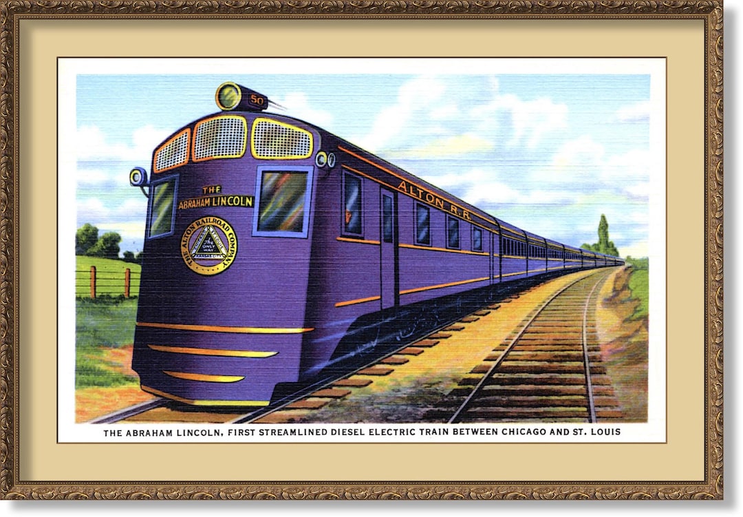 1940 Abraham Lincoln First Streamlined Diesel Electric Train Between ...