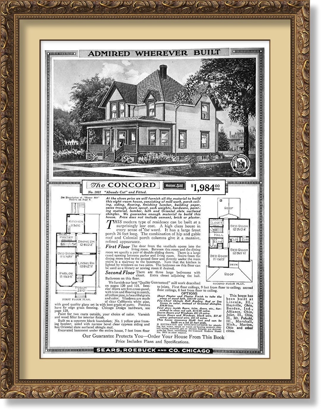 Sears CONCORD 1918, Admired Wherever Built,high Class House in Every ...
