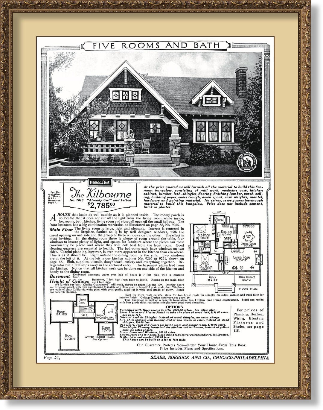 Sears KILBOURNE 1921, Looks Well Outside as Planned Inside, Living Room ...