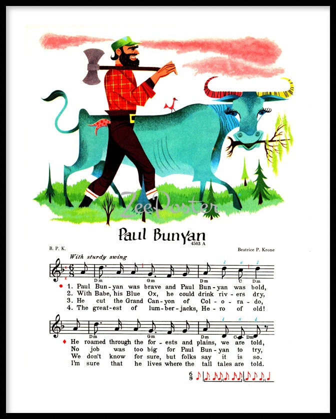 Paul Bunyan Lumberjack POSTER Print Canadian American - Etsy