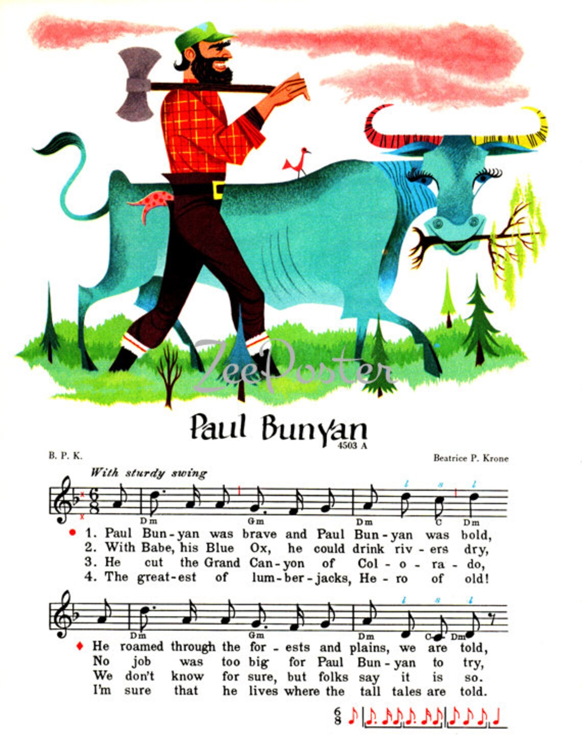 Paul Bunyan Lumberjack POSTER Print Canadian American - Etsy