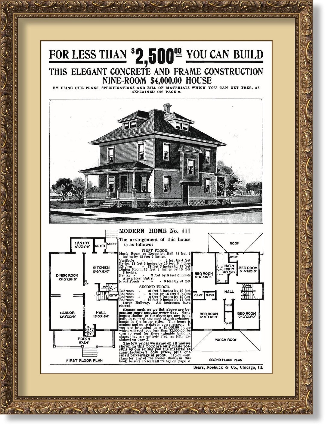 Sears 1908 Modern Home #111,for Less Than 2,500 Dollar You Can Build ...