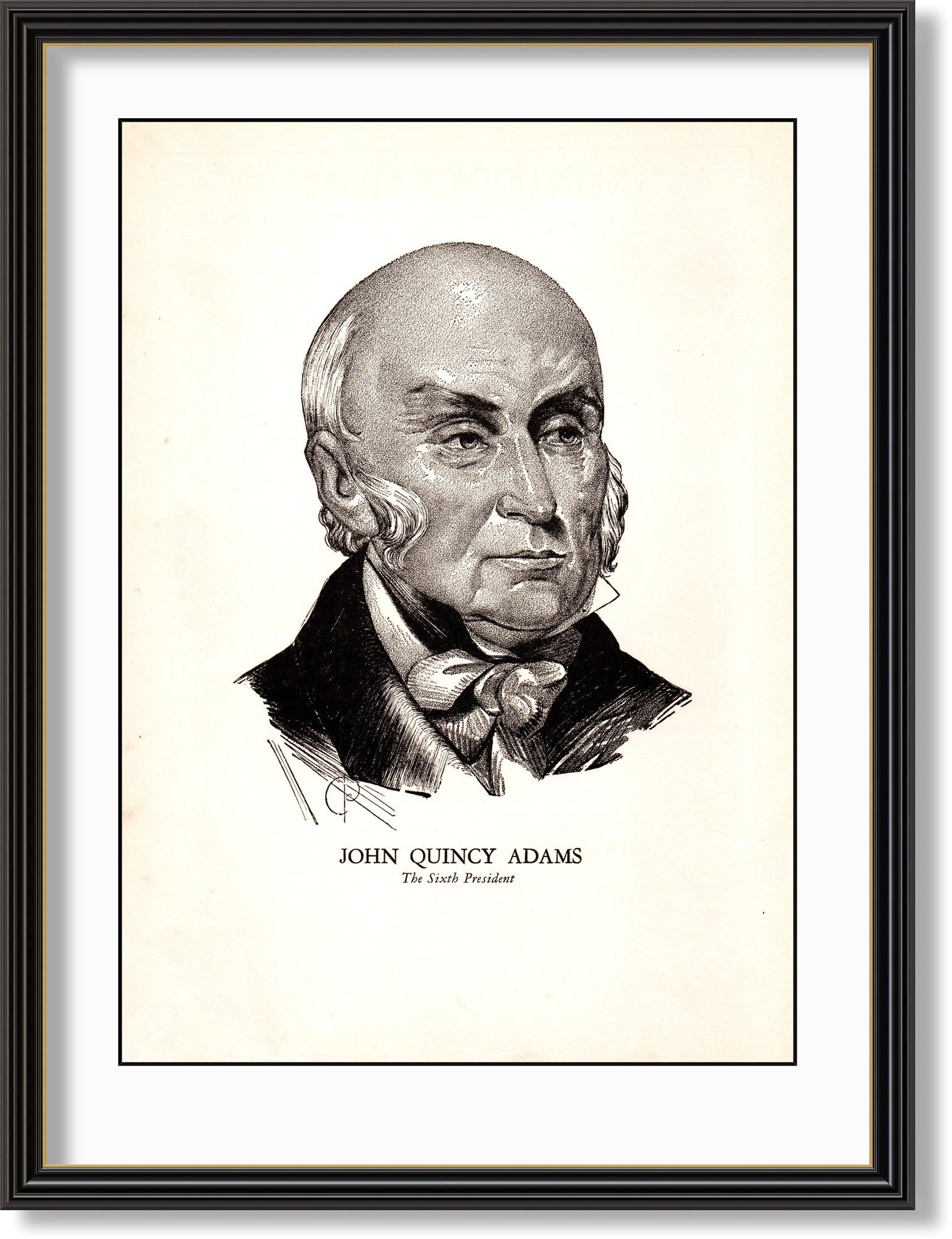 John Quincy Adams, the 6th President of USA, 1933 Portrait Reproduction ...