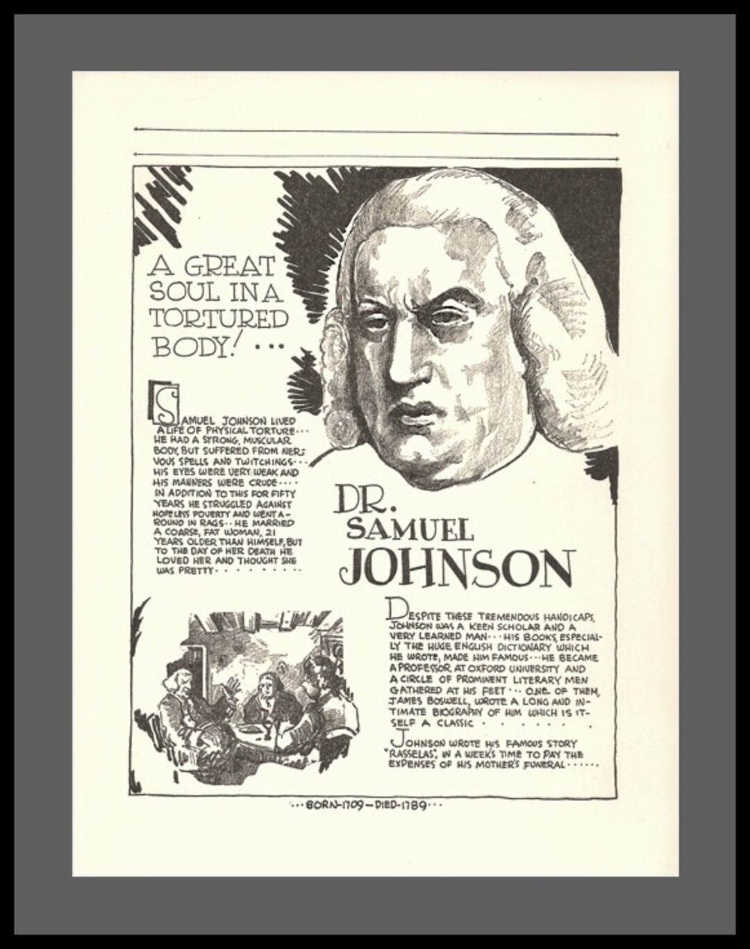 SAMUEL JOHNSON Poet Essayist Moralist Literary Critic - Etsy