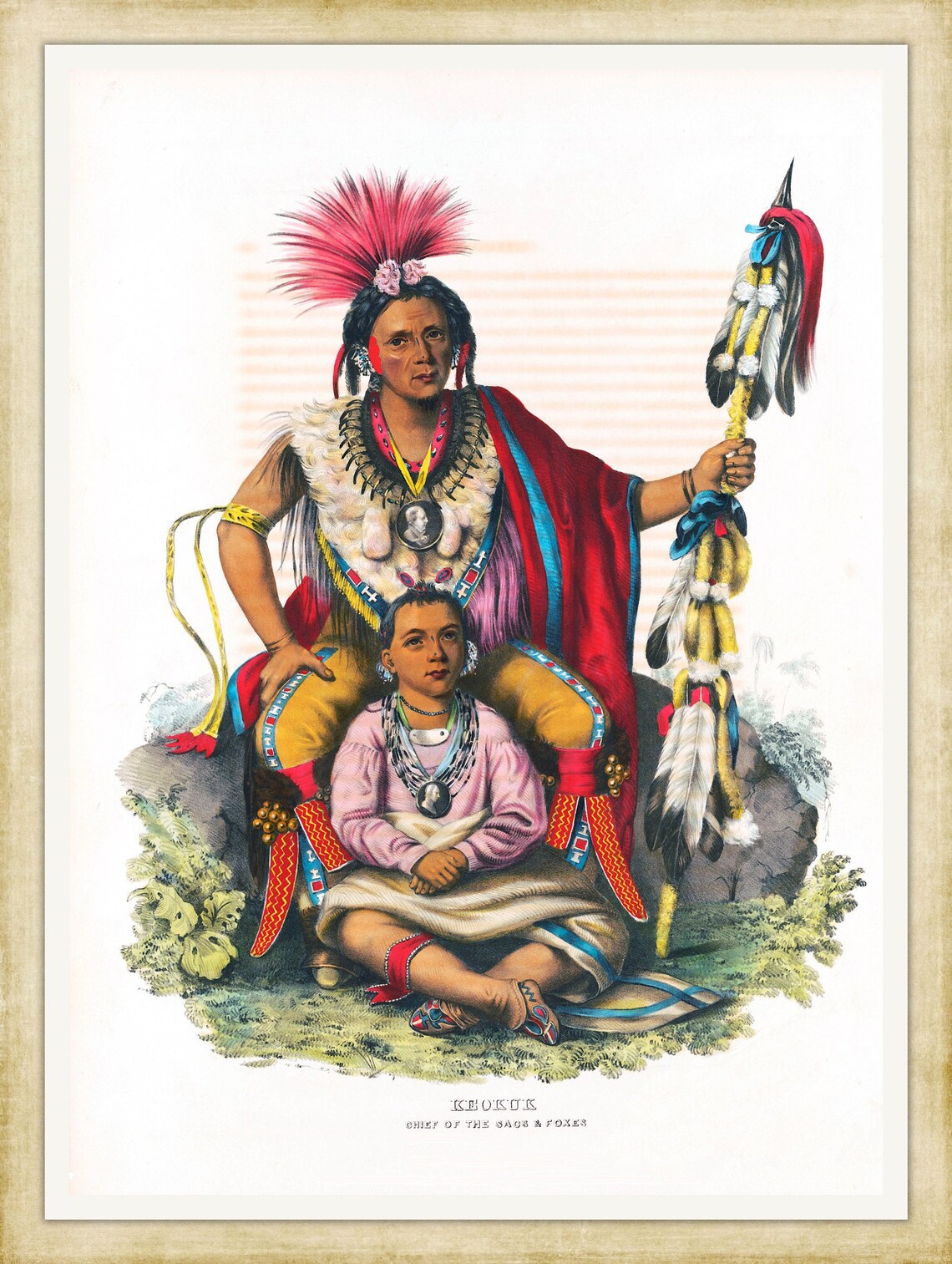 KEOKUK Chief of The Sacs Sauk Tribe & Foxes Meskwaki 1838 | Etsy
