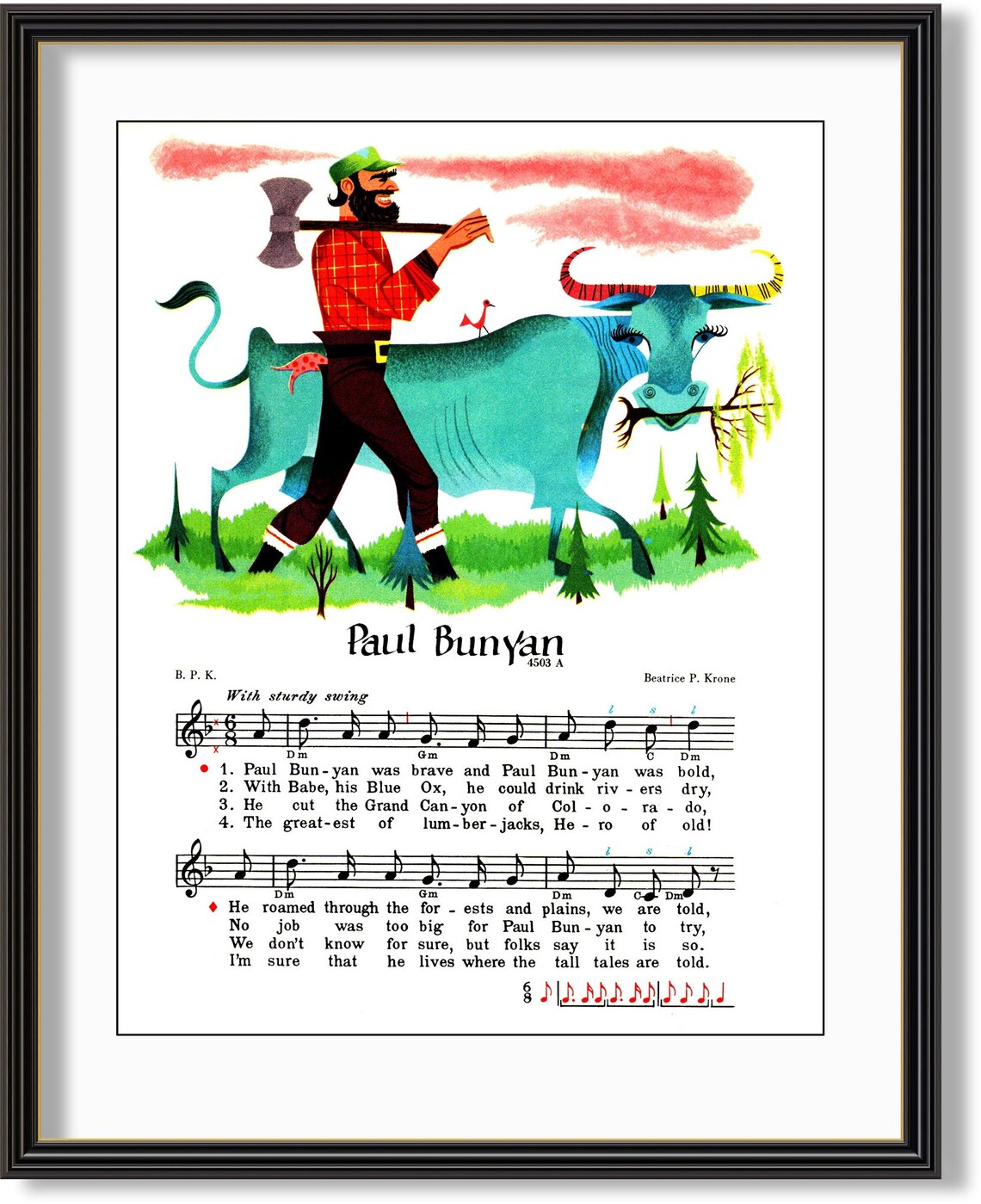Paul Bunyan Lumberjack, POSTER Print, Canadian American Folklore Hero ...