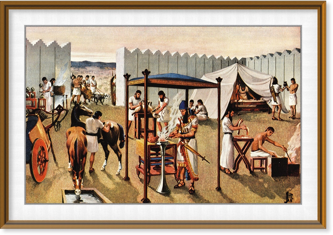 Ancient Mesopotamia, 883-859 B.C. Assyrian Military Camp, POSTER Print ...