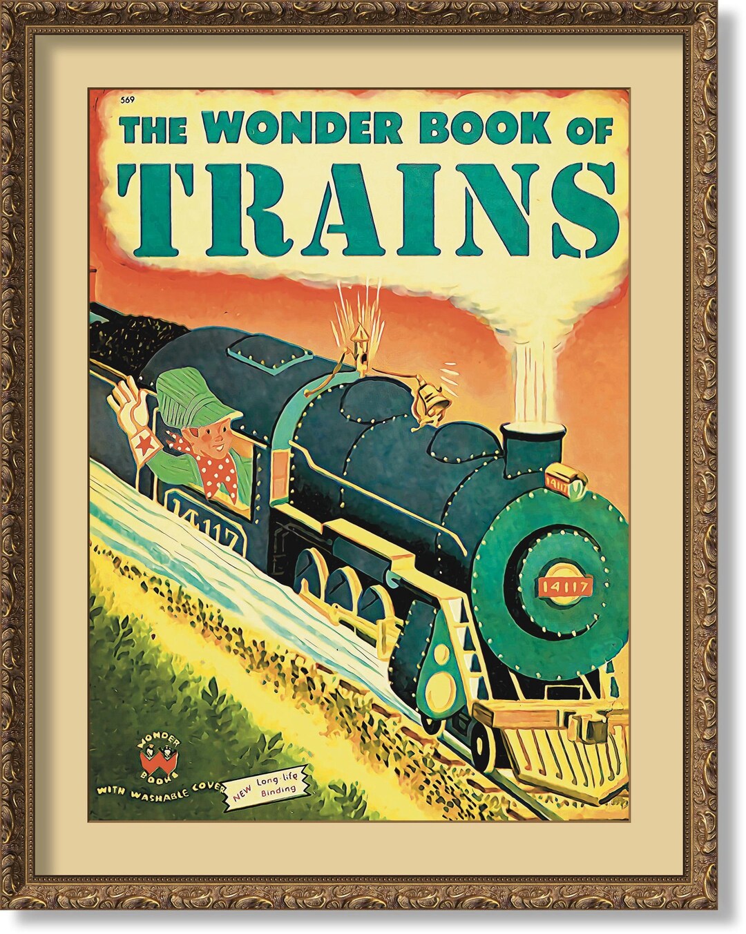 The WONDER Book of Trains 1952 First Edition Cover, Now With Washable ...