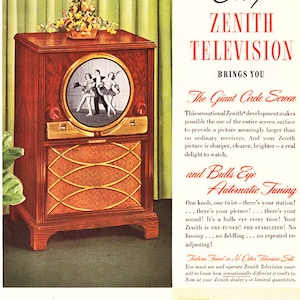 Zenith TV 1949, Only Zenith Television Brings You the Giant Circle ...