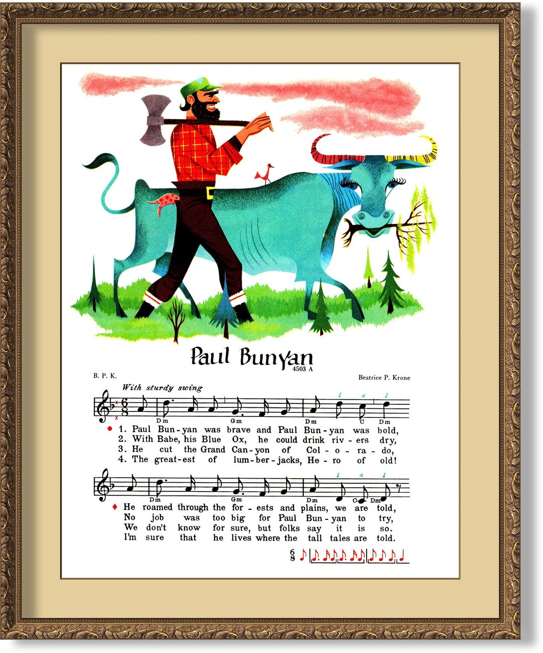 Paul Bunyan Lumberjack, POSTER Print, Canadian American Folklore Hero ...