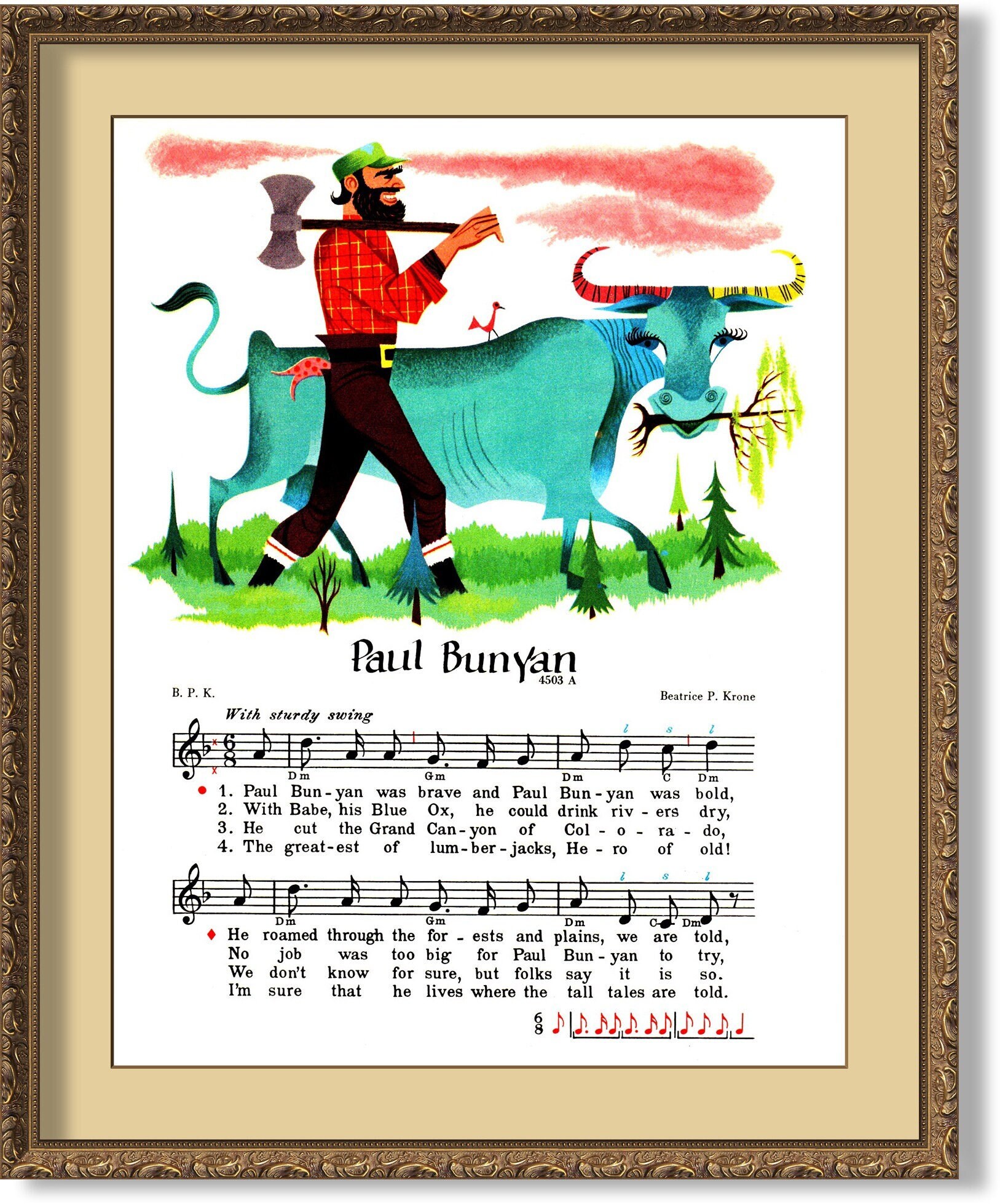 Paul Bunyan Lumberjack, POSTER Print, Canadian American Folklore Hero ...