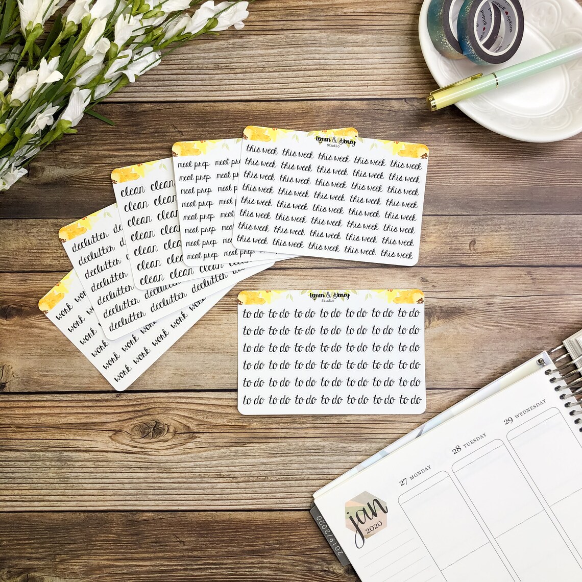 Cute Cursive Script Stickers | Etsy