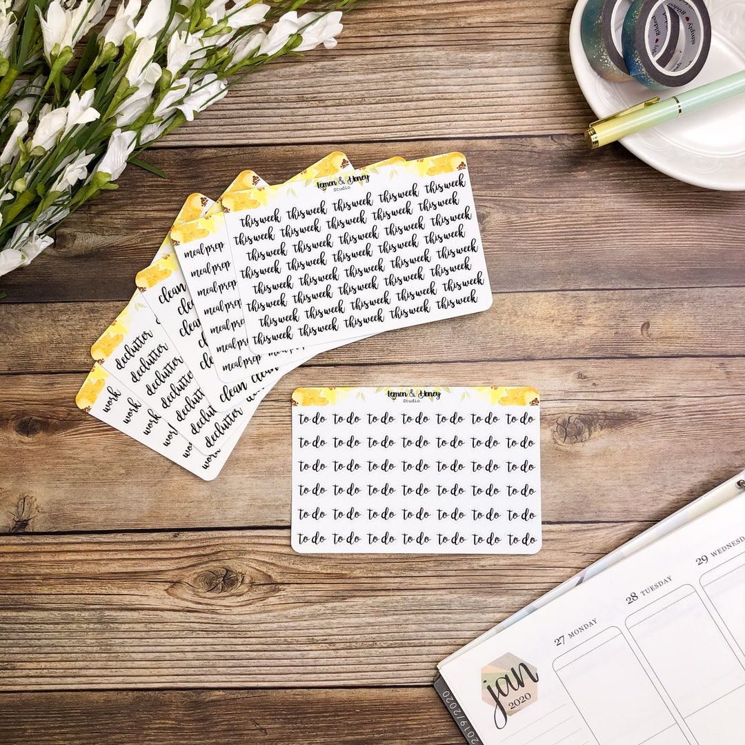 Hand Lettered Font Script Stickers - Etsy