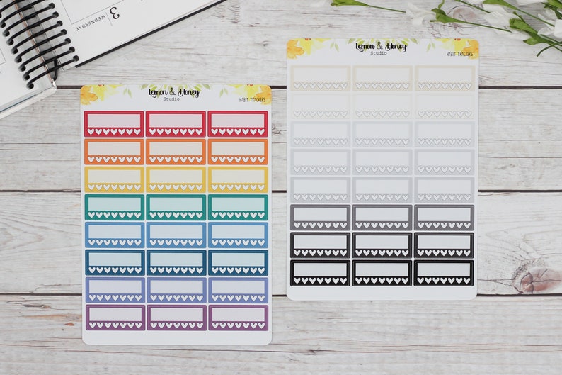 Habit Tracker Planner Stickers Multicolored Neutral - Etsy
