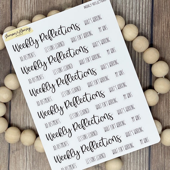 Makselife Weekly Reflection Script Stickers A - Etsy