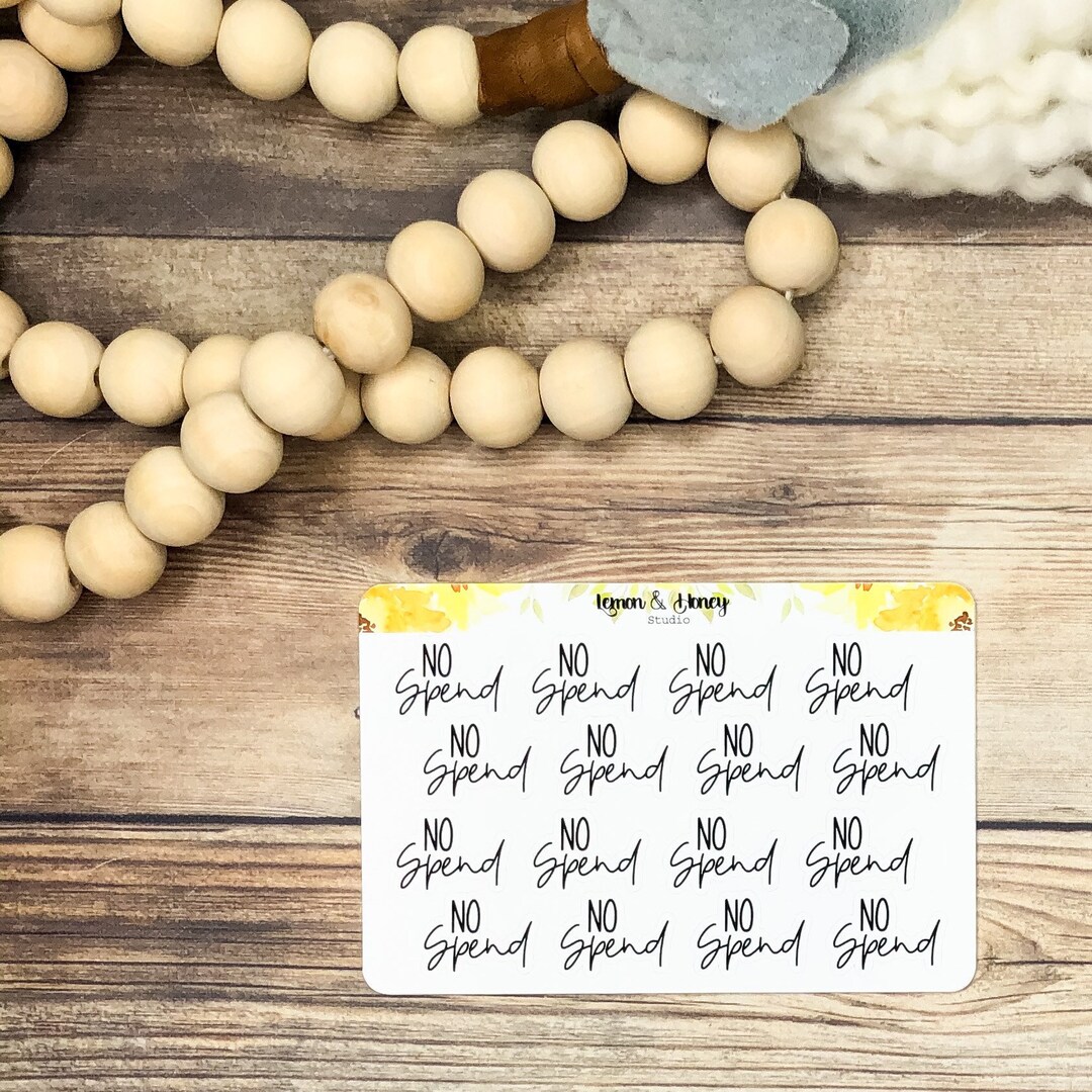 No Spend Script Planner Stickers - Etsy