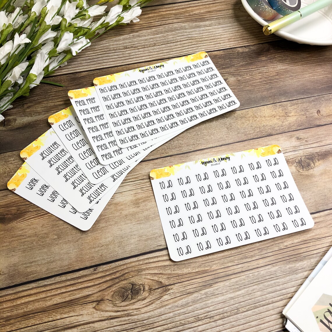 Tall and Skinny Font Script Stickers - Etsy