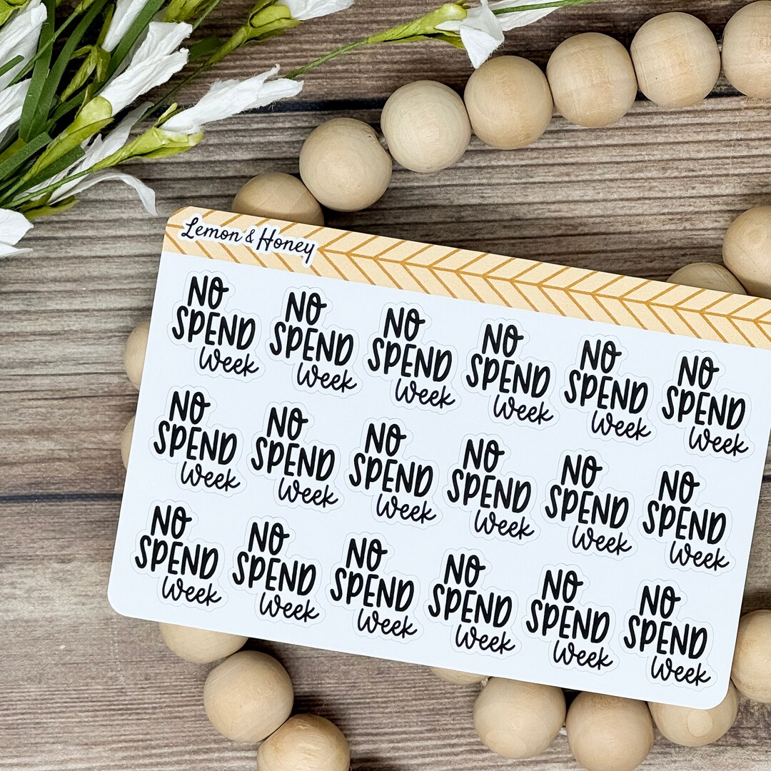 No Spend Week Script Planner Stickers - Etsy