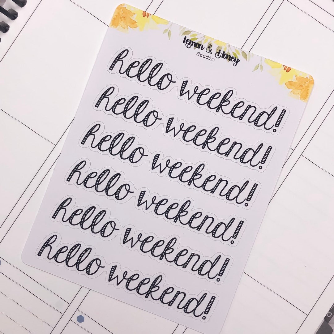 Hello Weekend Banner Planner Stickers - Etsy