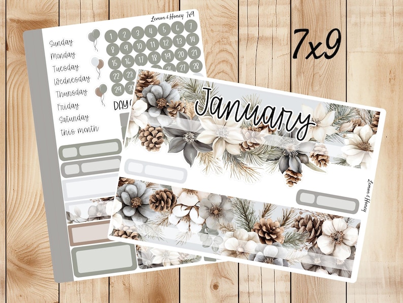7x9 January Monthly Sticker Kit - Etsy