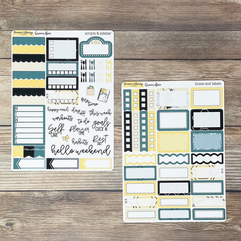 Queen Bee Vertical Weekly Planner Sticker Kit - Etsy
