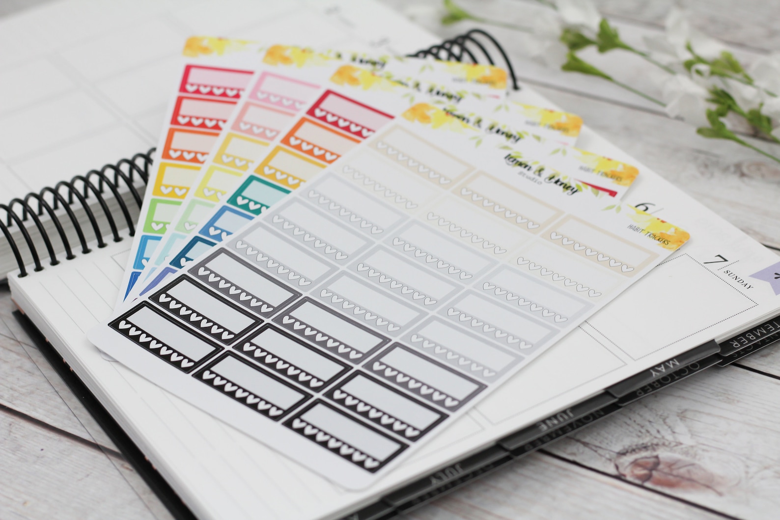 Habit Tracker Planner Stickers Multicolored Neutral - Etsy