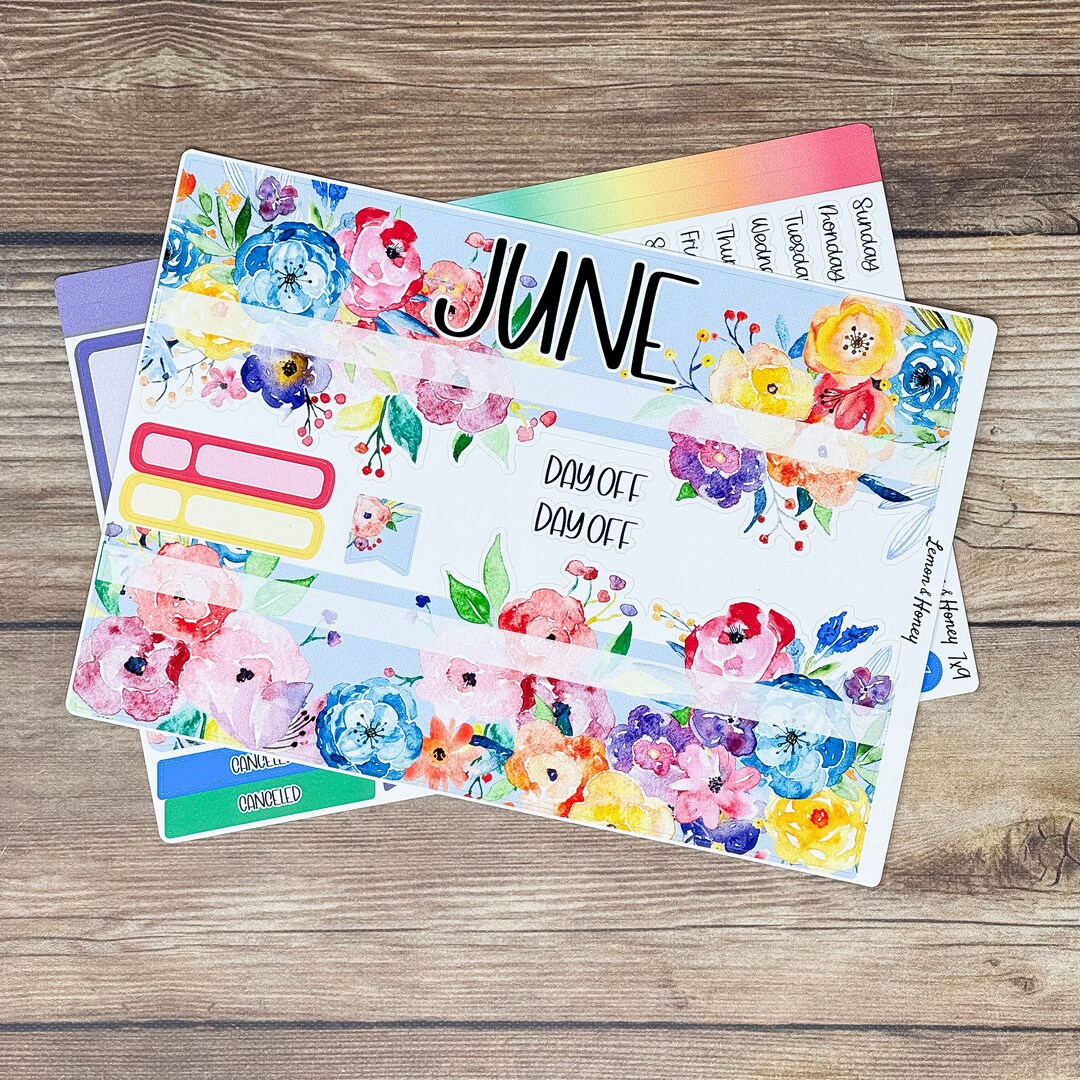 7x9 June Monthly Sticker Kit - Etsy