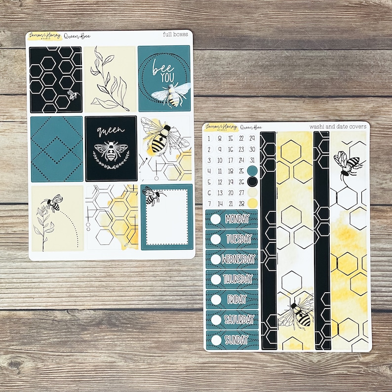 Queen Bee Vertical Weekly Planner Sticker Kit - Etsy
