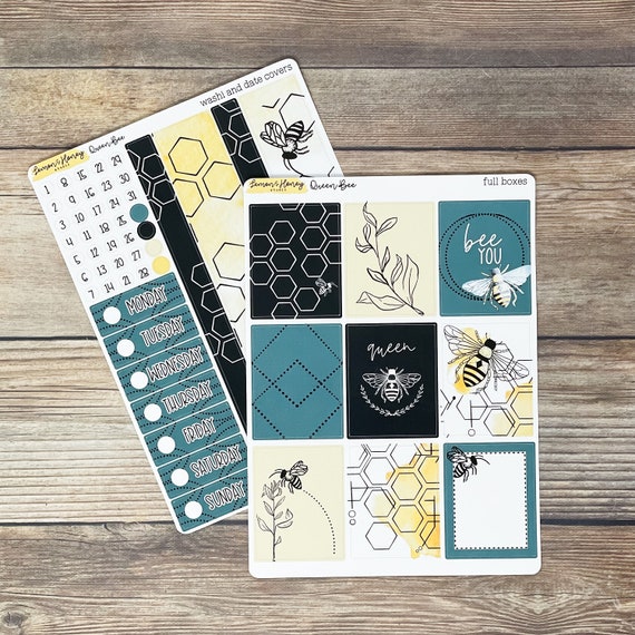 Queen Bee Vertical Weekly Planner Sticker Kit - Etsy