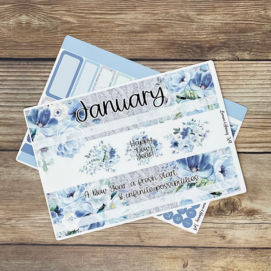 7x9 January Monthly Sticker Kit - Etsy