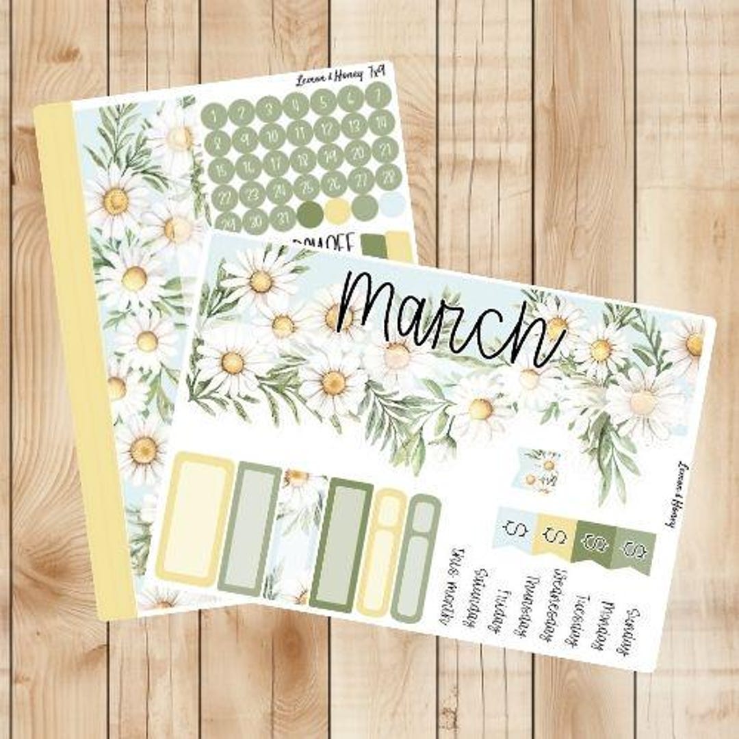 7x9 March Monthly Sticker Kit - Etsy