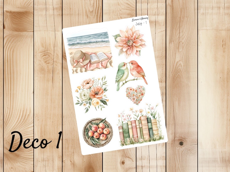 7x9 July Monthly Sticker Kit - Etsy