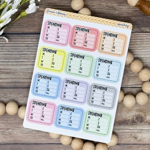 Spending Tracker Planner Stickers - Etsy