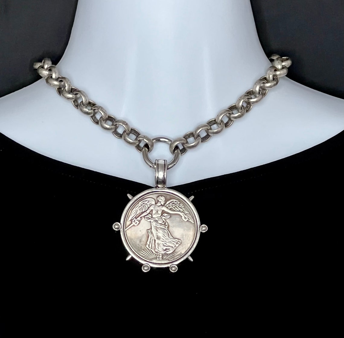 Large Antiqued Silver Rolo Chain Necklace. Extra Large Silver - Etsy