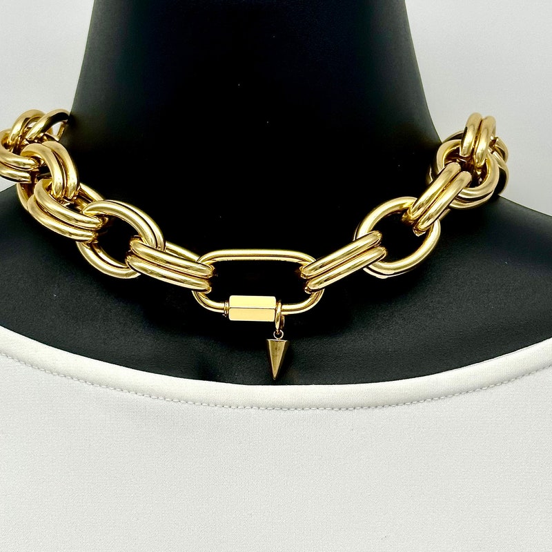 Gold Chain Link Necklace - Etsy