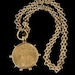 Gold Chain Necklace. Large Coin. Commemorative Coin. Chunky Chain ...
